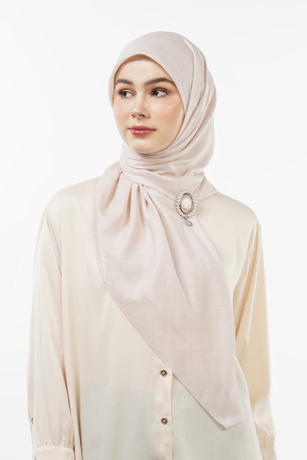 Basic Monogram Scarf - Sheer Pink - Nada Puspita