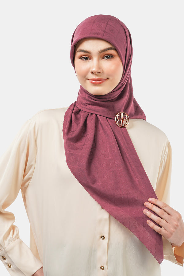 Basic Monogram Scarf - Tawny Port - Nada Puspita