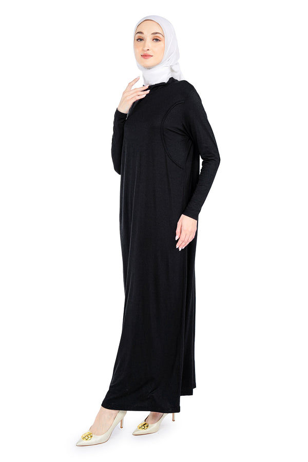 Inner Dress Long Sleeve - Nursing - Black - Nada Puspita