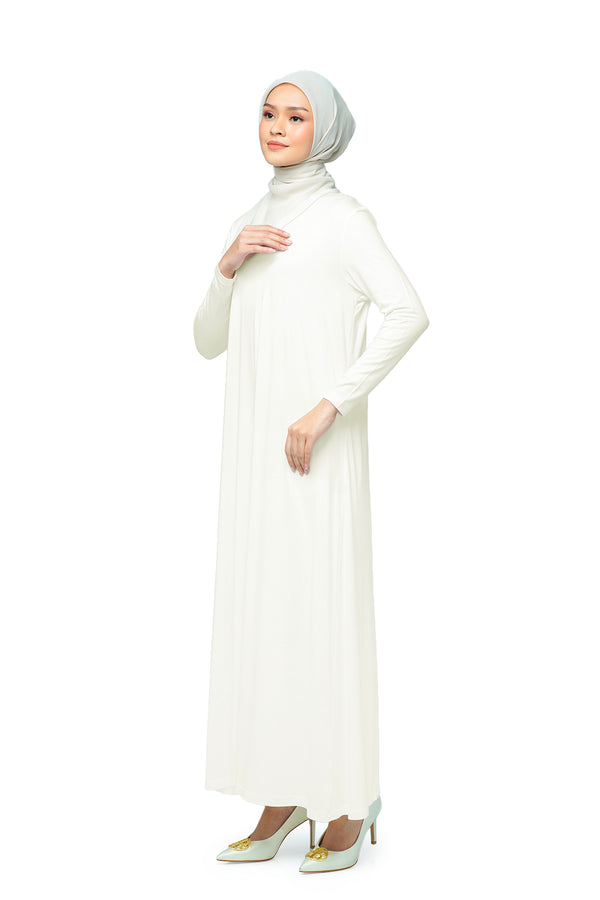 Inner Long Dress - White - Nada Puspita