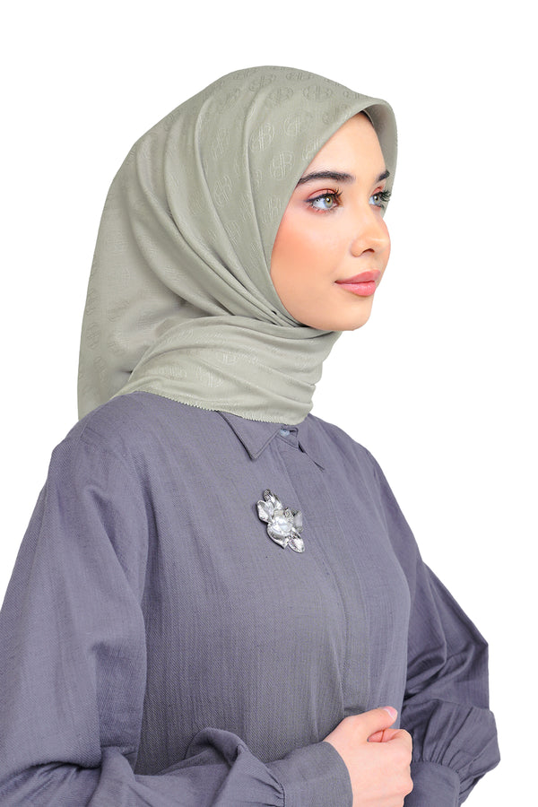 Nada Jacquard Scarf - Light Gray - Nada Puspita