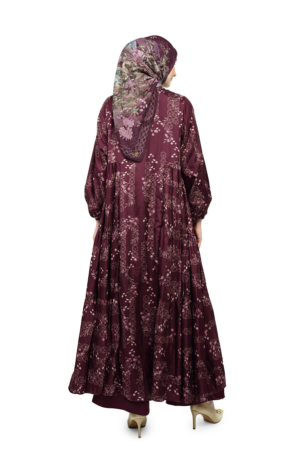 The Secret Forest Long Outer - Maroon - Nada Puspita