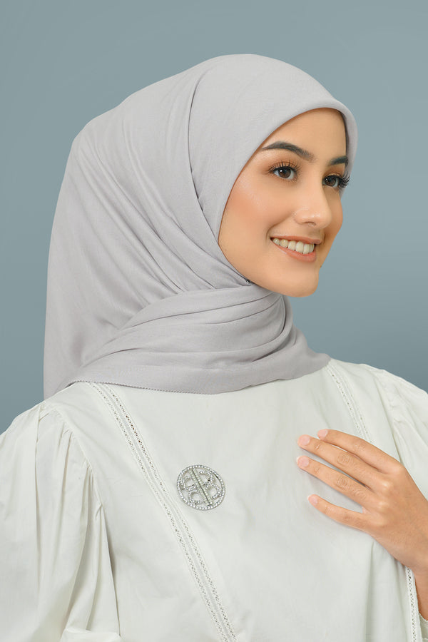Nada Voile Scarf - Light Gray - Nada Puspita
