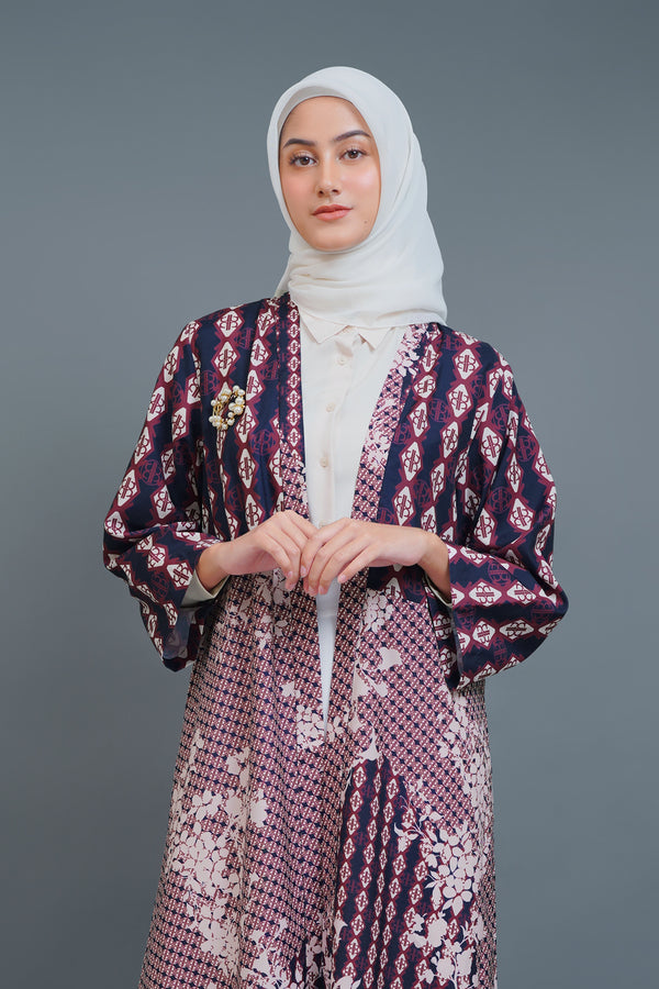 Diannova Long Outer - Maroon - Nada Puspita