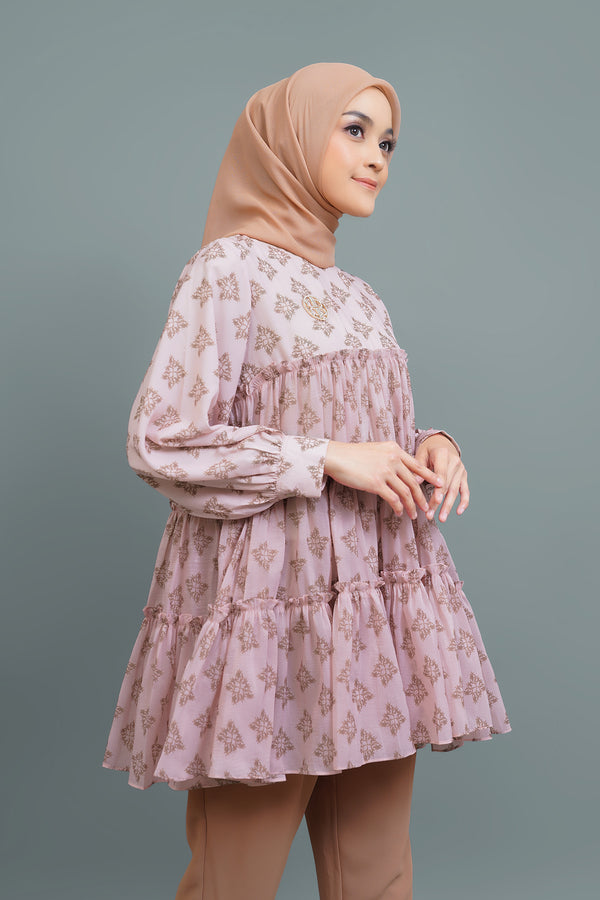 Azalea Tiered Tunic - Pink - Nada Puspita