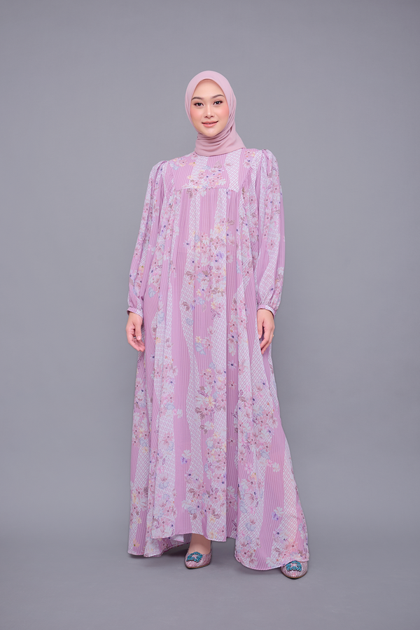 Monogram Flower Dress - Pink - Nada Puspita